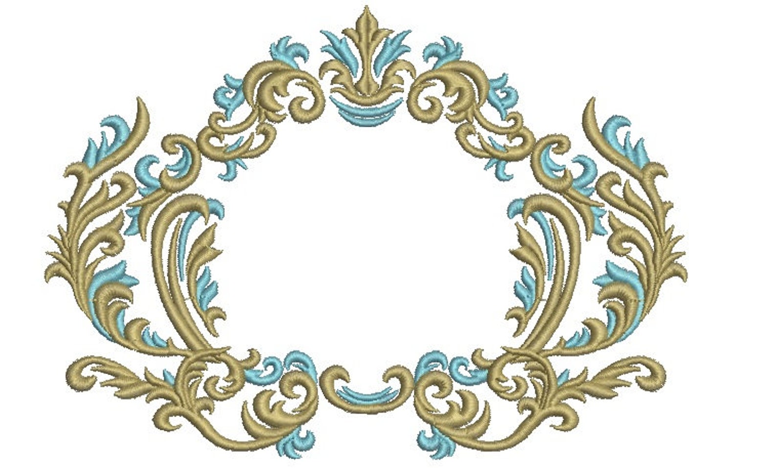 Baroque Monogram Frame Machine Embroidery Designs Instantly | Etsy