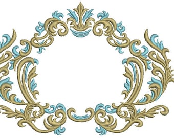 Flourish Monogram Frame Machine Embroidery Designs Instantly | Etsy
