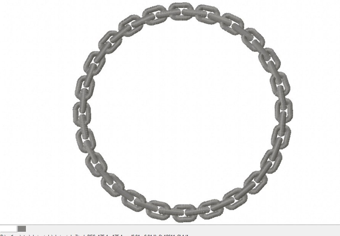 Chain Circle Monogram Wreath Monogram Frame Machine Embroidery - Etsy