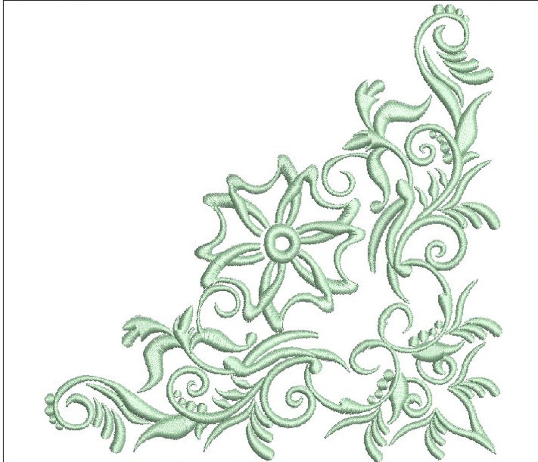 Corner Machine Embroidery Design - Instantly Download - Etsy