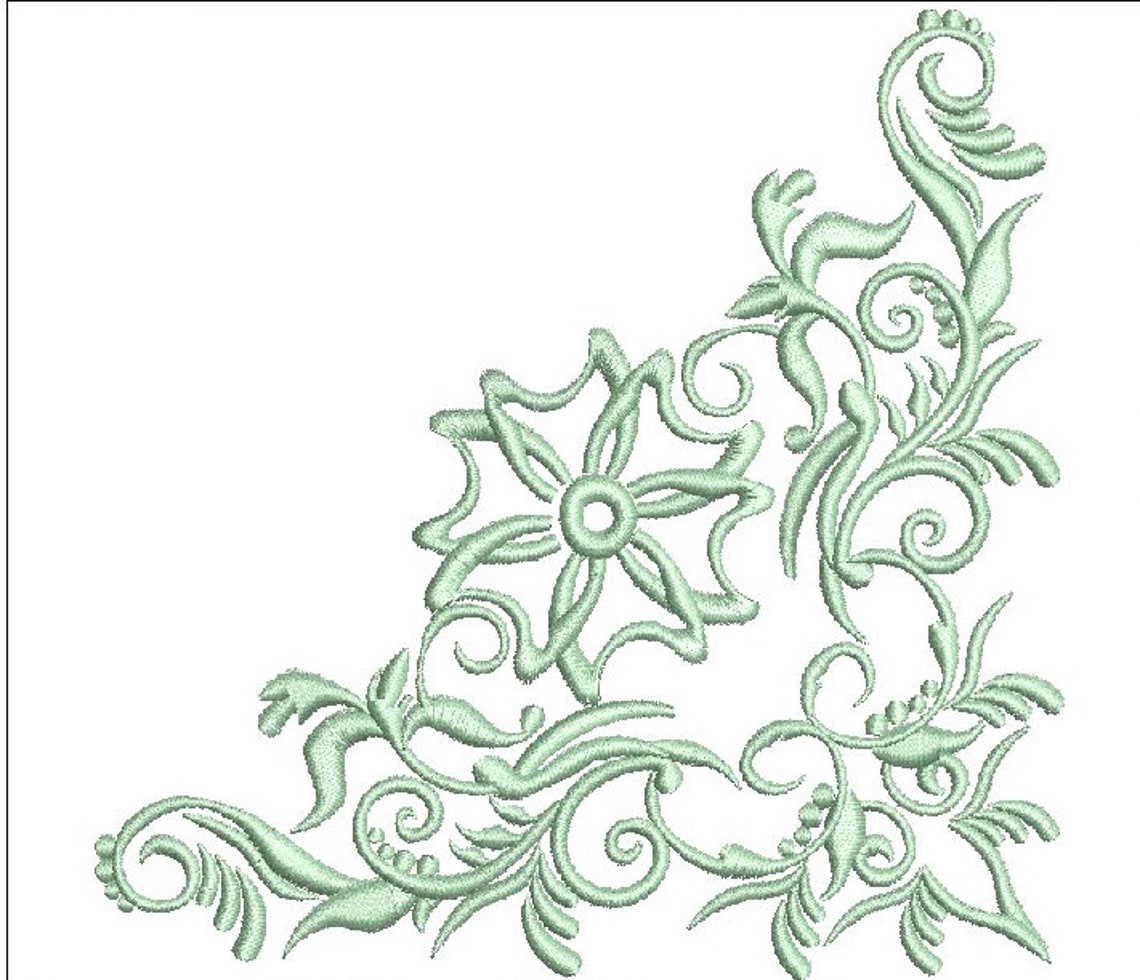 Corner Machine Embroidery Design Instantly Download | Etsy