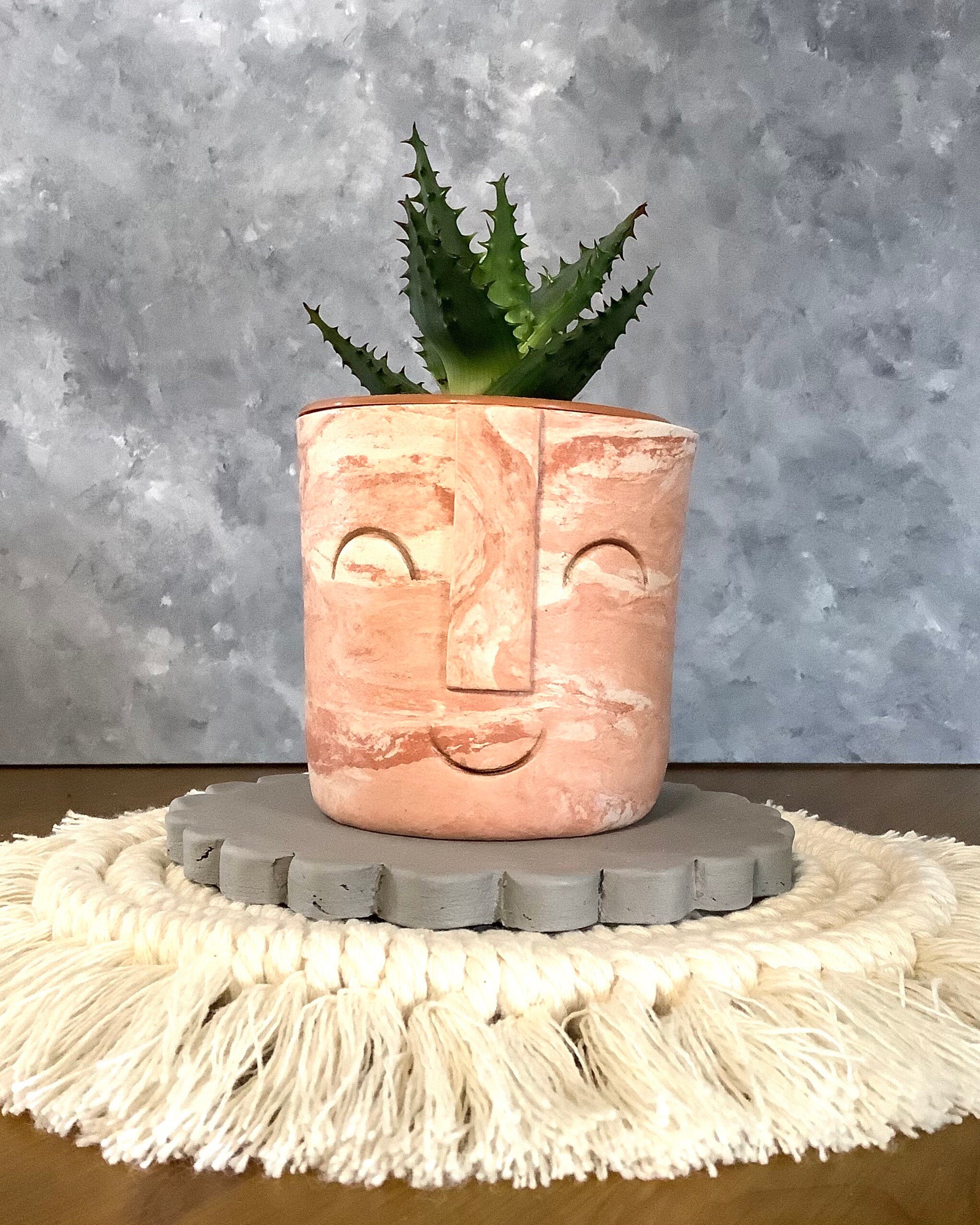 Handmade Face Plant Pot, Moustache Succulent Planter Pot, Parker Pot ...