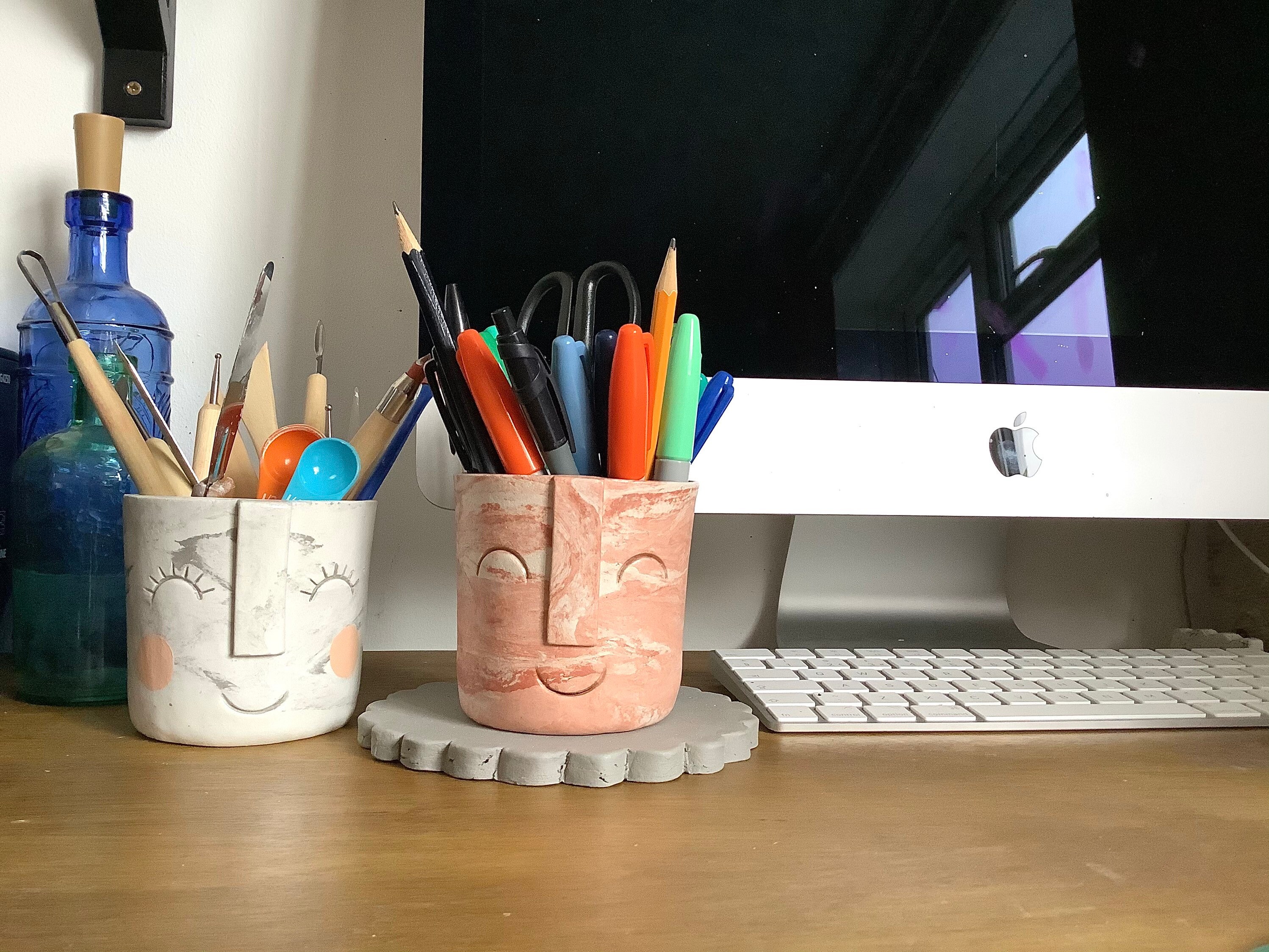 Handmade Face Plant Pot, Moustache Succulent Planter Pot, Parker Pot ...