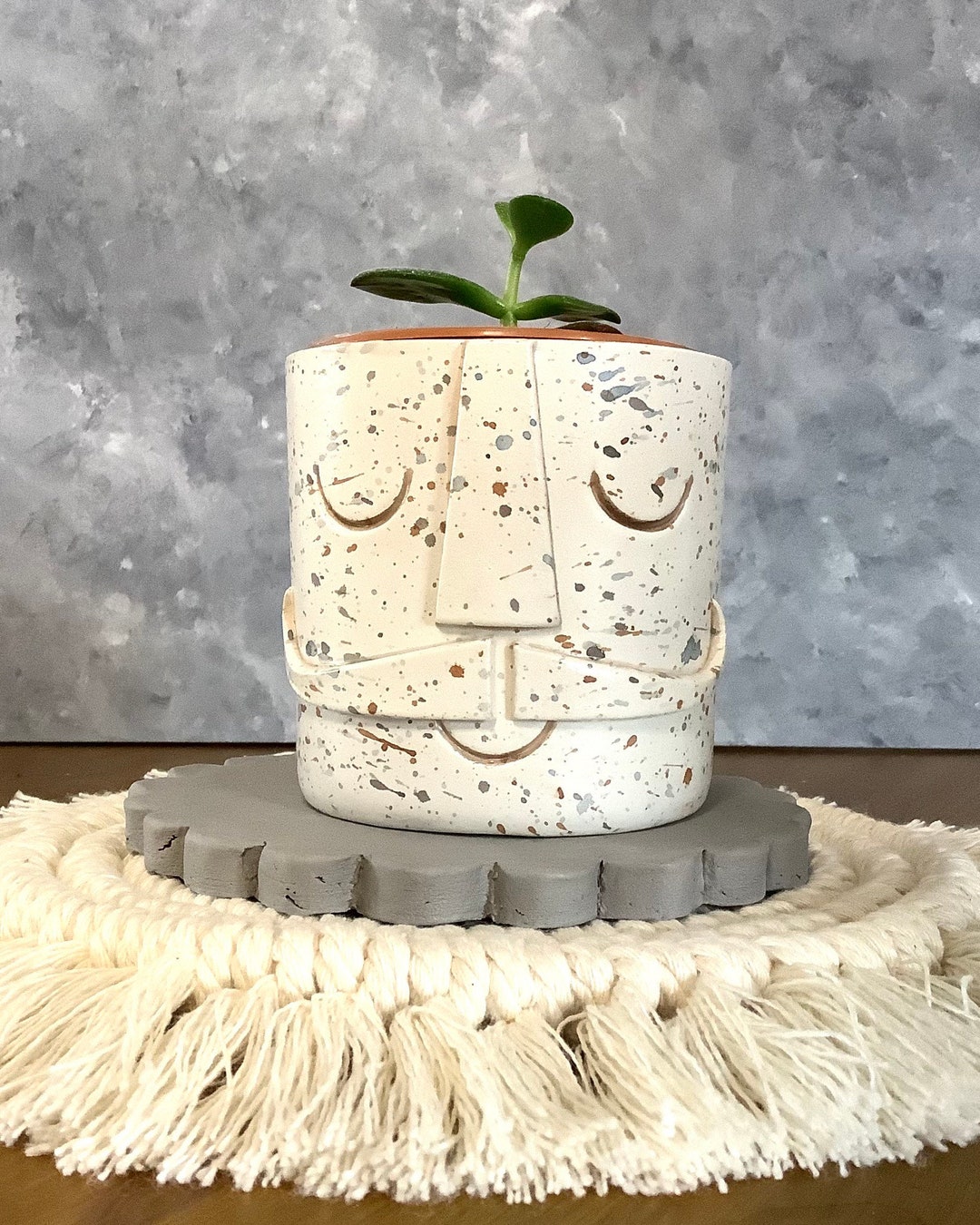 Handmade Face Plant Pot, Moustache Succulent Planter Pot, Peter Pot ...