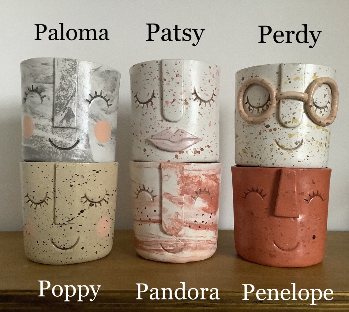 Handmade Face Utensil Pot Ceramic Kitchen Utensil Storage | Etsy