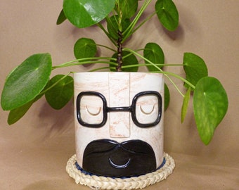 Face Plant Pot Bespoke Portrait Planter Handmade Custom Portrait Pot ...