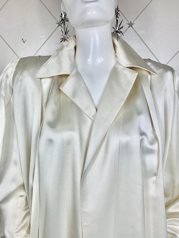 1980's MUGLER Oyster Silk Duchesse Satin Opera Jacket… - Gem