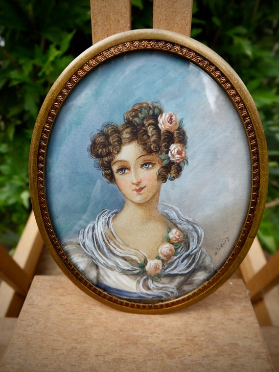 Antique French Miniature Painting on Ivory C1850 Signed - Etsy