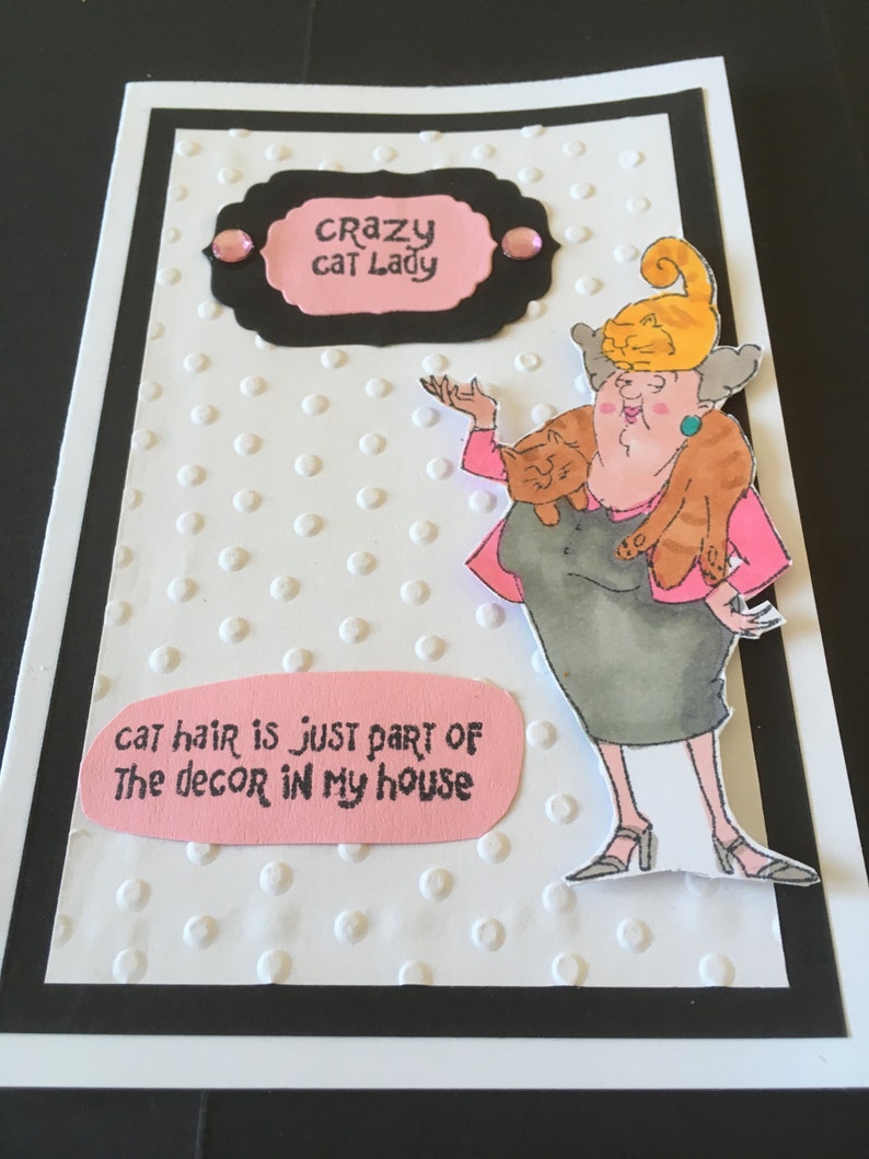3D Crazy Cat Lady Card - Etsy