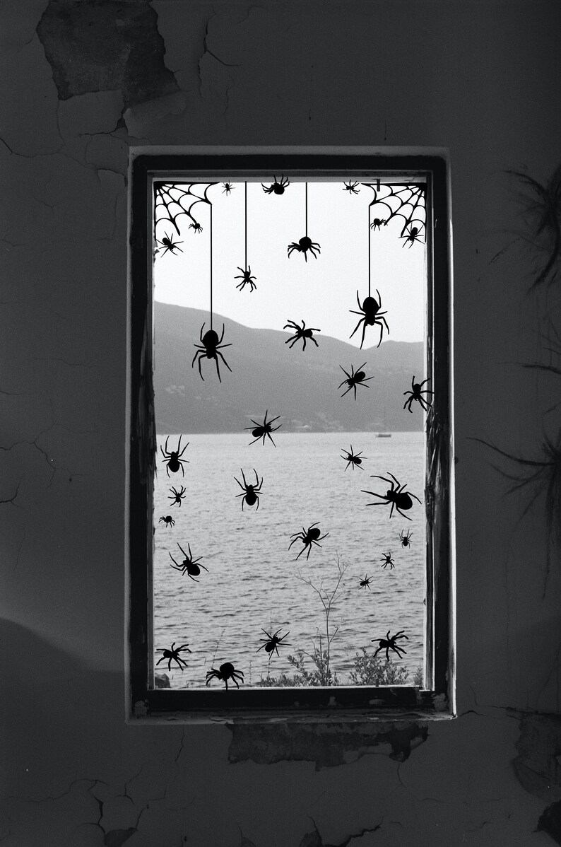 Spider Halloween Window Stickers Spooky Season Decor Creepy - Etsy