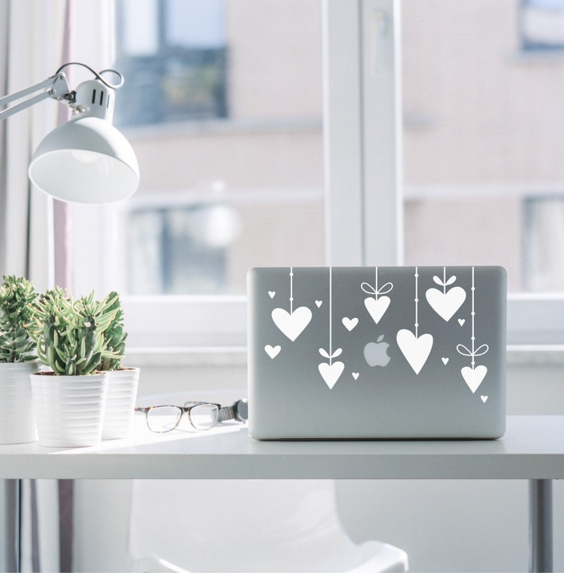 Hanging Love Hearts Valentines Day Decor, Removable Decal Stickers for ...