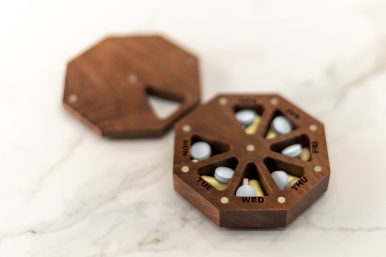 Octabox. Vitamin & Pill Dosage Box in Sustainable American Hardwoods - Etsy