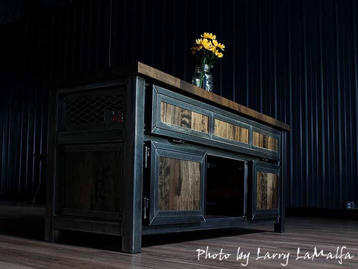 Custom Industrial Media Console, Media Table, TV Stand, Entertainment ...