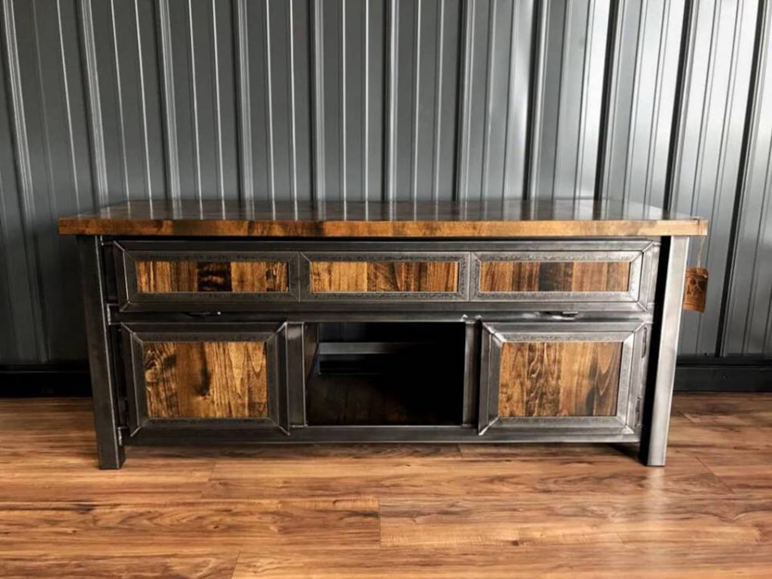 Custom Industrial Media Console Media Table TV Stand - Etsy