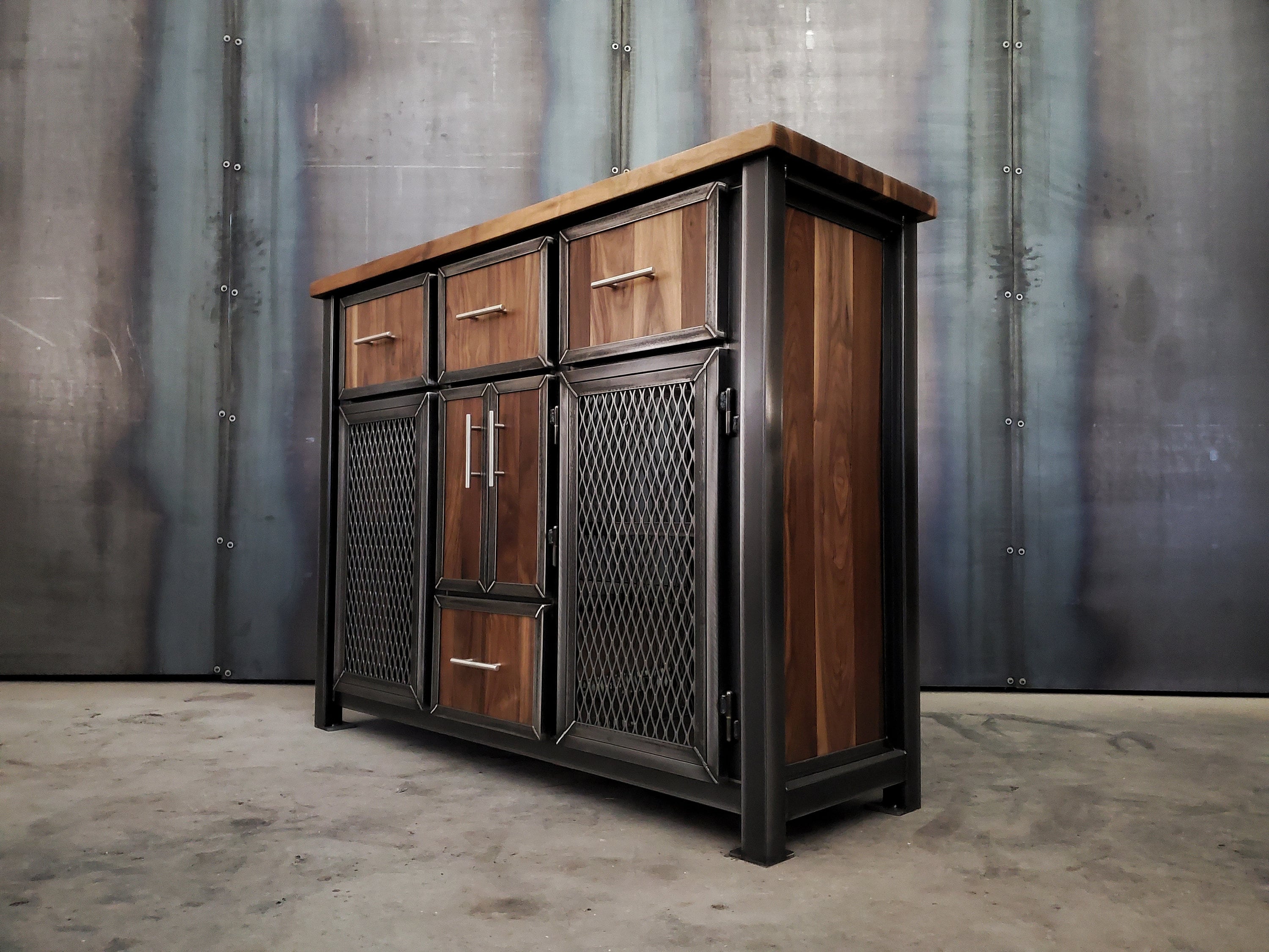 Modern Industrial Console Table Bar Cabinet and Media - Etsy Canada