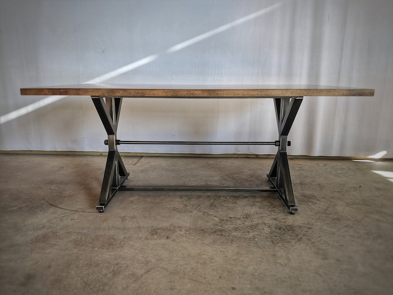 Modern Industrial Dining Table, Rustic Farmhouse Dinner Table - Etsy