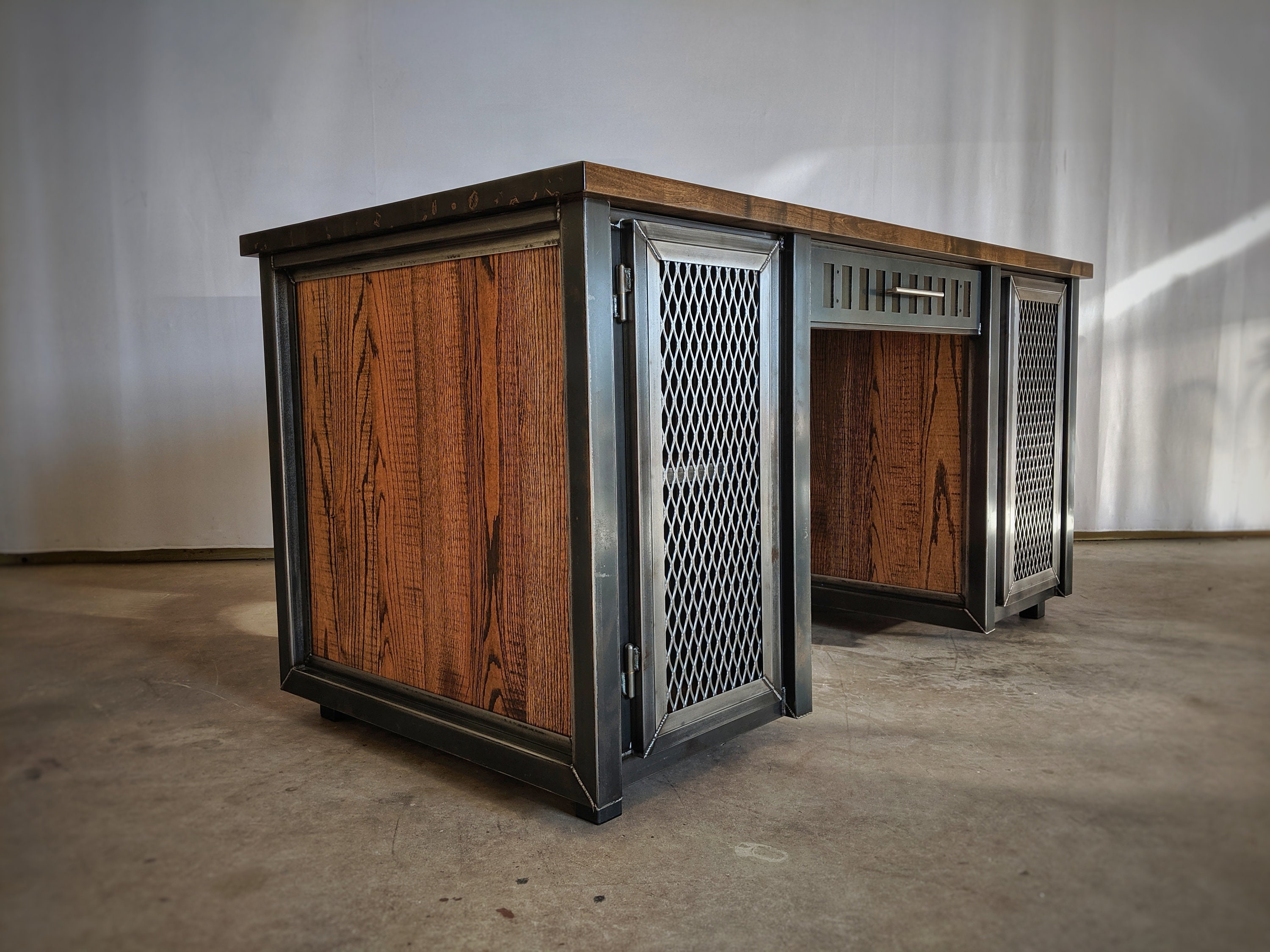 Modern Writing Desk Industrial Office Desk J. Marshall Ries - Etsy