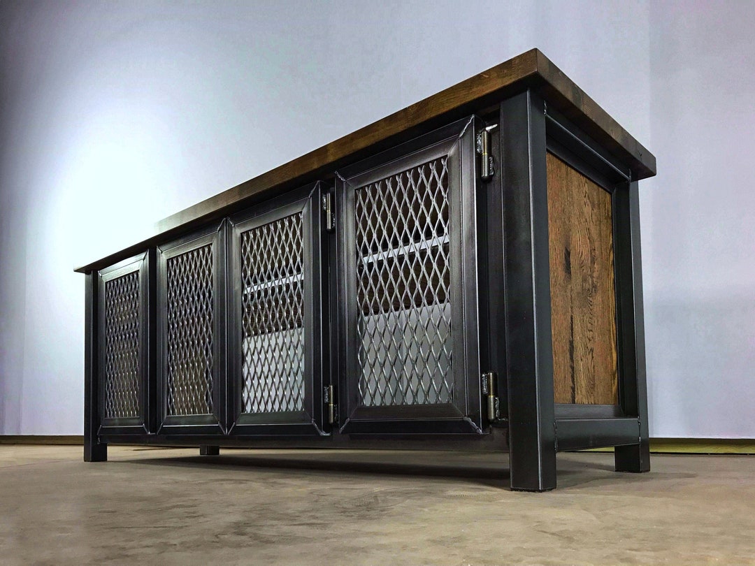 Modern Industrial Media Console, Console Table, TV Stand, Entertainment ...