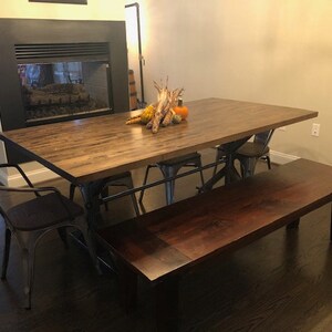 Modern Industrial Dining Table, Rustic Farmhouse Dinner Table - Etsy