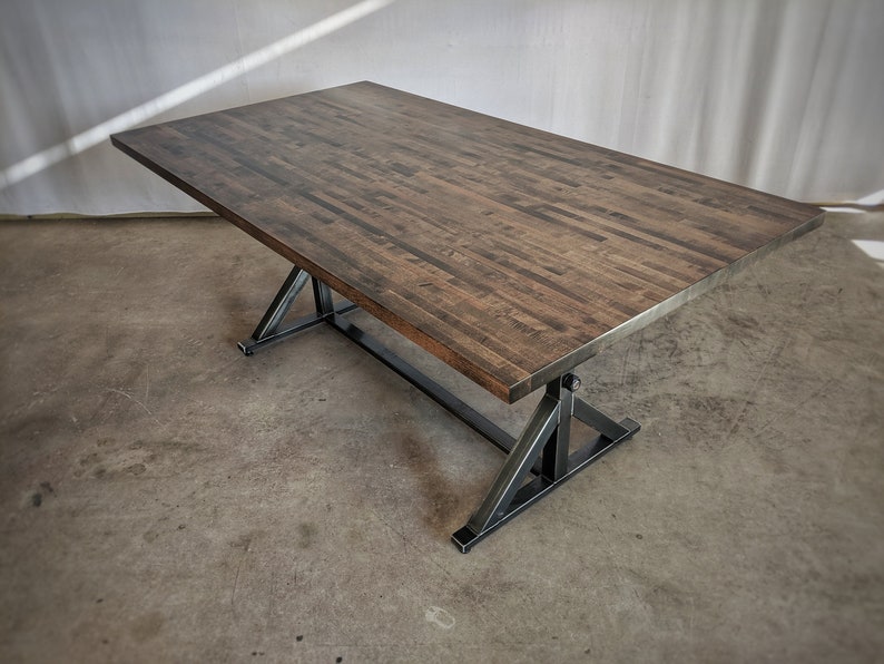Modern Industrial Dining Table, Rustic Farmhouse Dinner Table - Etsy