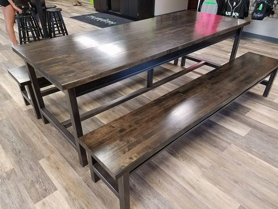 Custom Industrial Dining Table, Kitchen Table, Modern Kitchen Island - Etsy