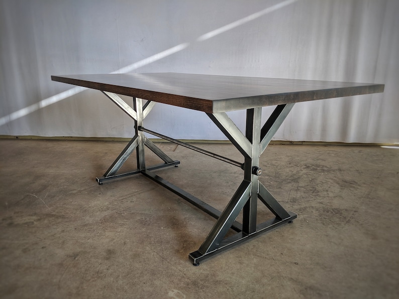 Modern Industrial Dining Table, Rustic Farmhouse Dinner Table - Etsy