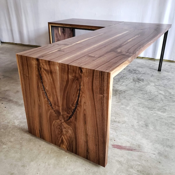 Live Edge Desk - Etsy
