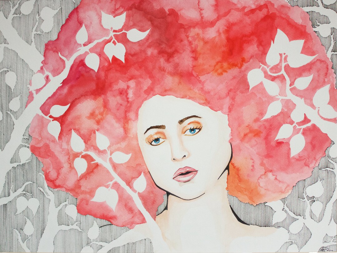 Fashion Portrait in Pink - Etsy