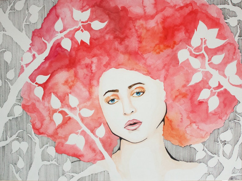 Fashion Portrait in Pink - Etsy