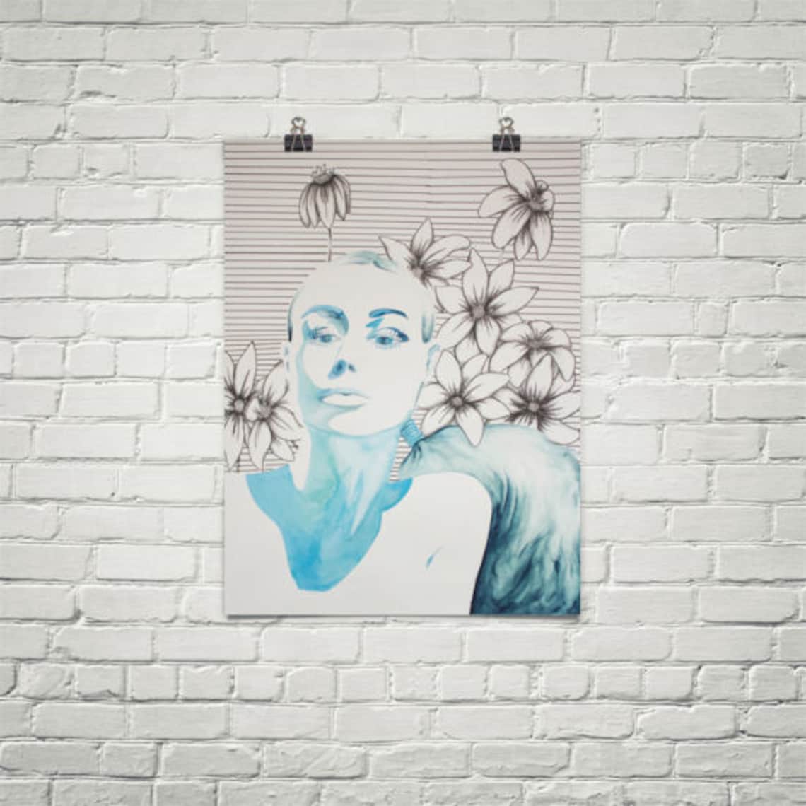 Fashion Portrait in Blue - Etsy UK