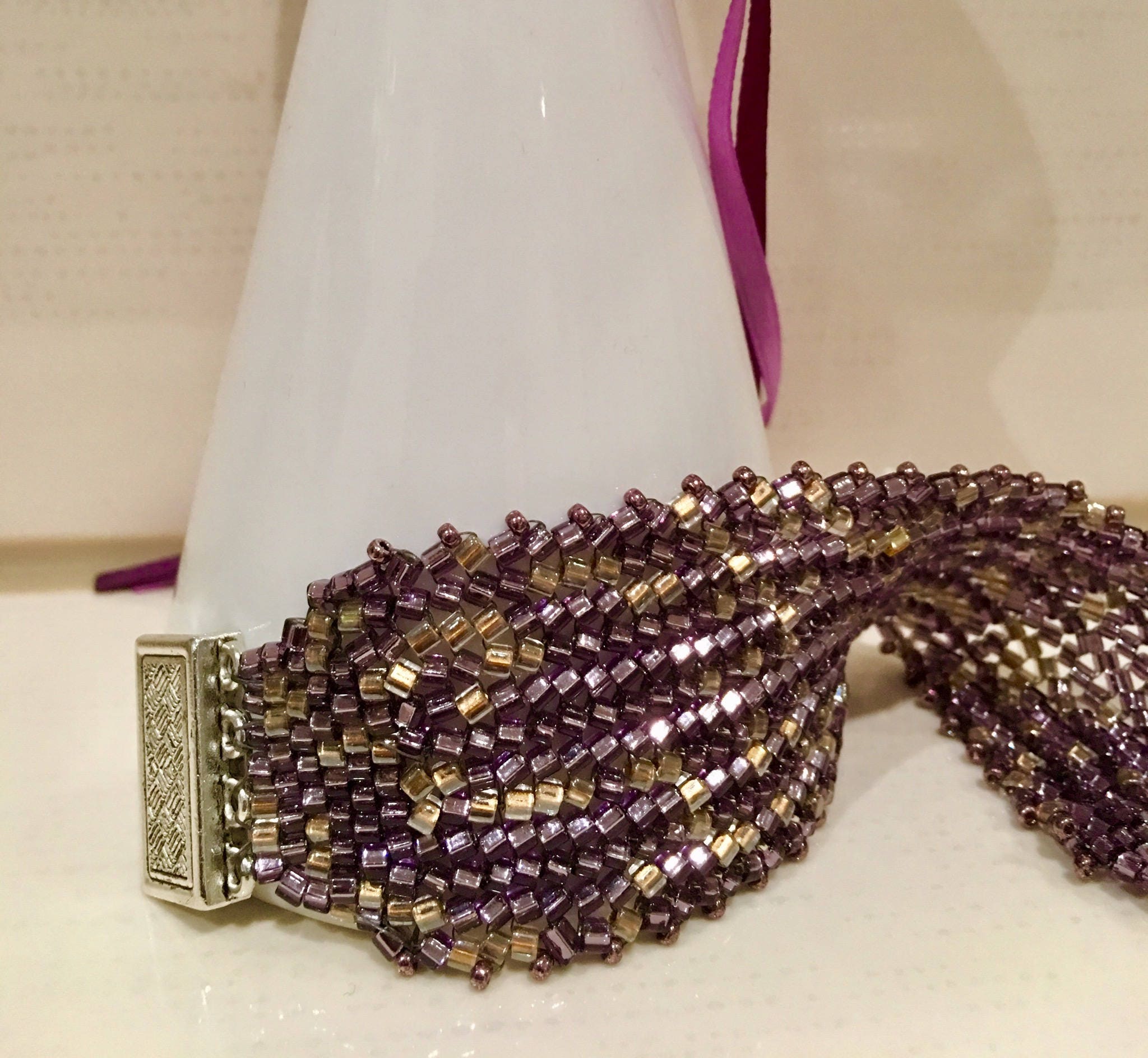 Delicate Colourful Pearl Bracelet Made of Toho Cubes in - Etsy