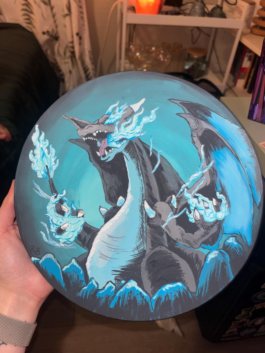 Custom Charizard Pokemon Painting 12 Inch Circle Canvas - Etsy