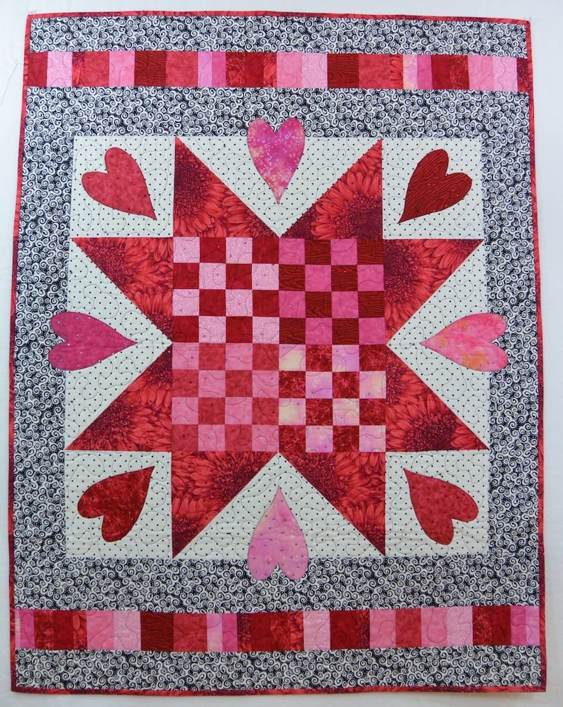 Sweet Heart Star Quilt - Etsy