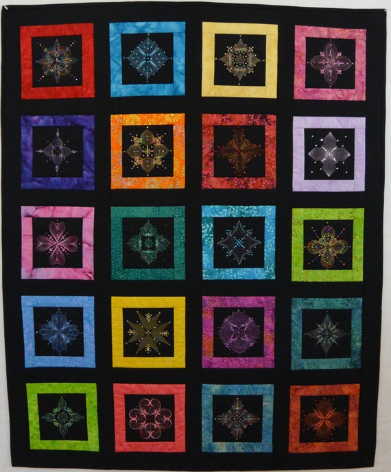 Spectacular Spirograph Machine Embroidery Quilt | Etsy