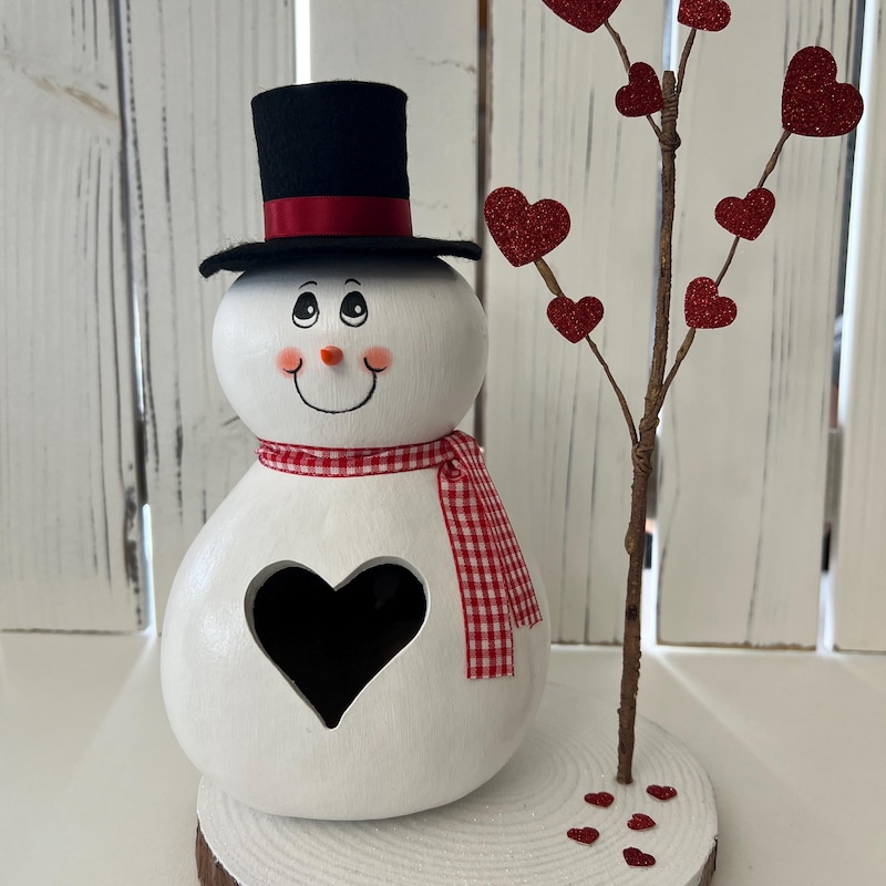Snowman Gourd Decoration - Etsy