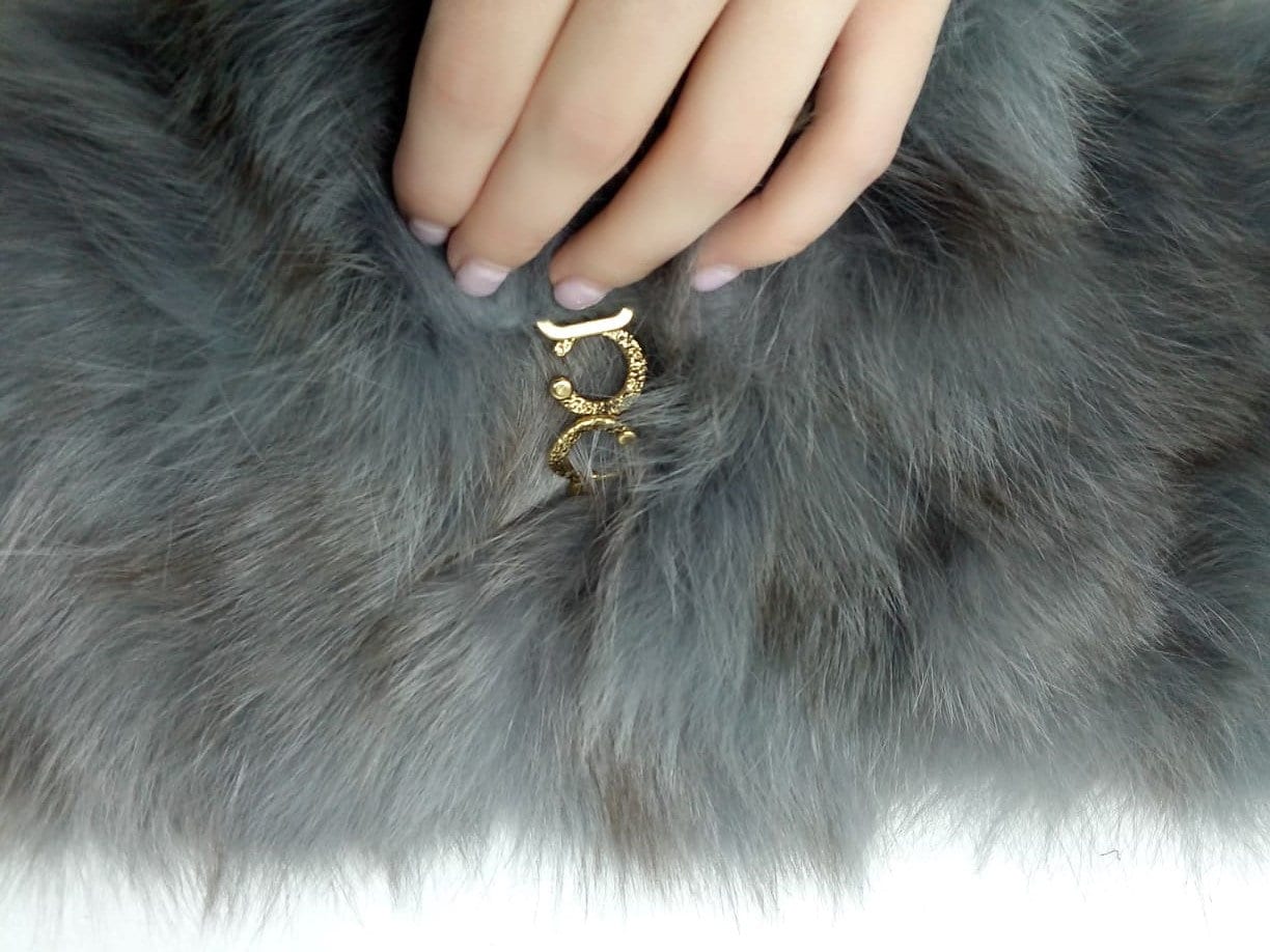 Gray Fox Fur Clutchgray Fox Fur Bag Classy Fox Fur - Etsy