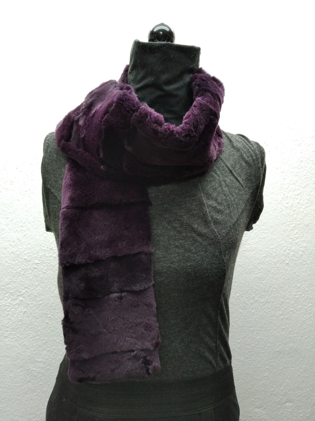 Handmade Purple Rex-chinchilla Fur Chunky Scarf - Etsy