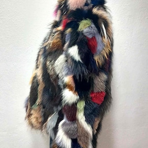 Colourful Fox Fur Jacket, Luxury Fox Jacket, Elegant Skin Fox Jacket ...