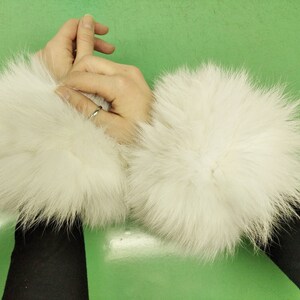 White Fox Fur Cuffs,fur Cuffs, Fox Cuffs, Women Cuffs, Natural Fur ...