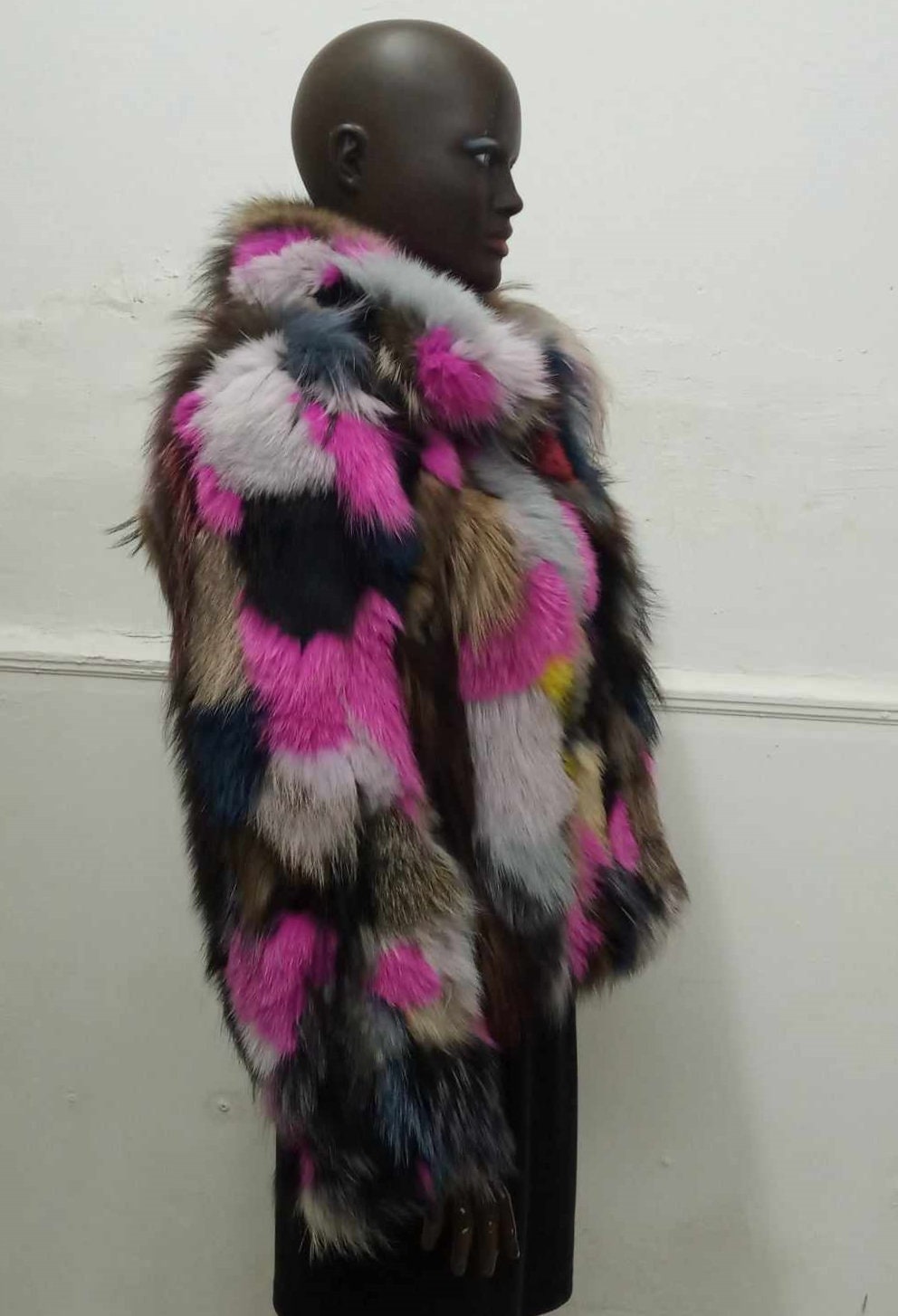 Colourful Fox Fur Jacket Luxury Fox Jacket Elegant Skin Fox - Etsy