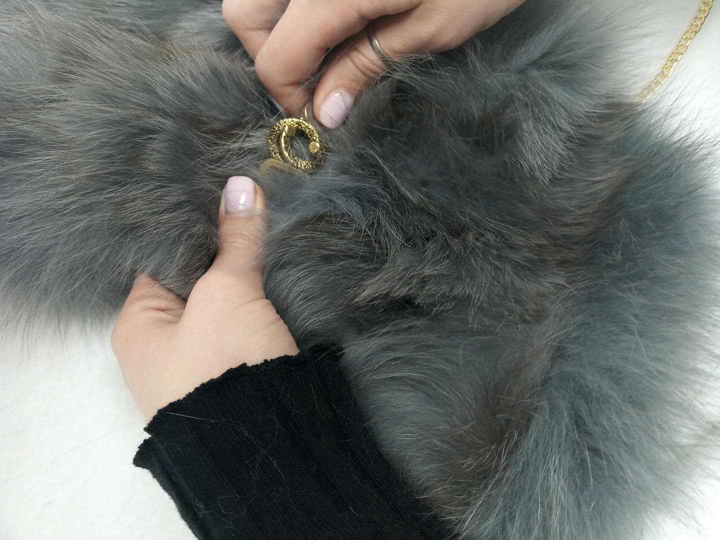 Gray Fox Fur Clutchgray Fox Fur Bag Classy Fox Fur - Etsy
