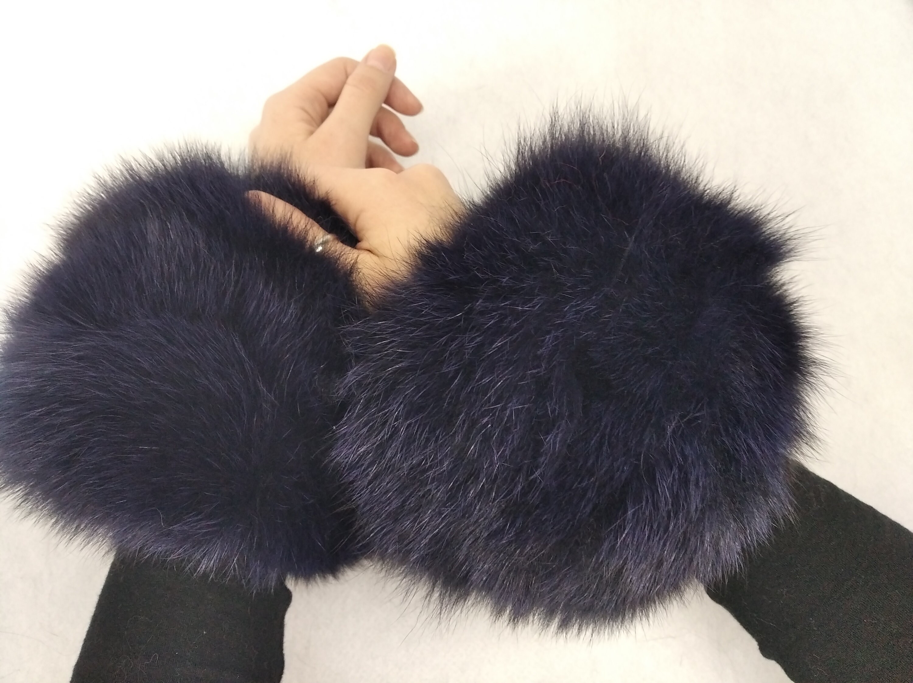 Blue Fox Cuffsfur Cuffs Fox Cuffs Women Cuffs Natural Fur - Etsy