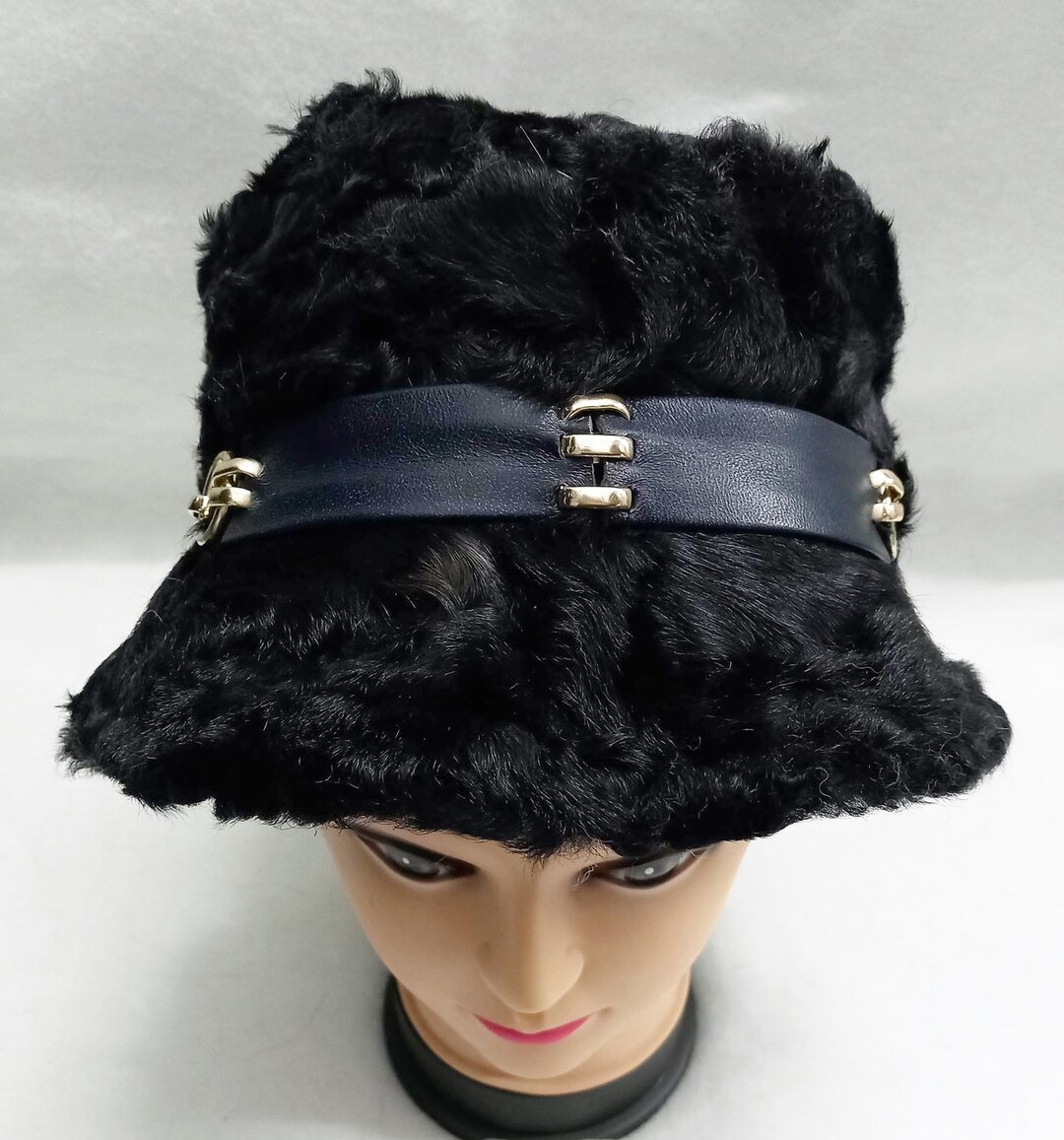 Black Swakara Astragan Fur Hat: Handmade Greek Beret - Etsy