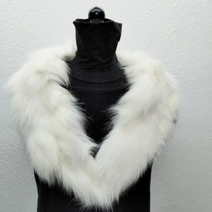 White Fox Fur Collar, Fox Fur Collar, Elegant Fox Collar, Detachable ...