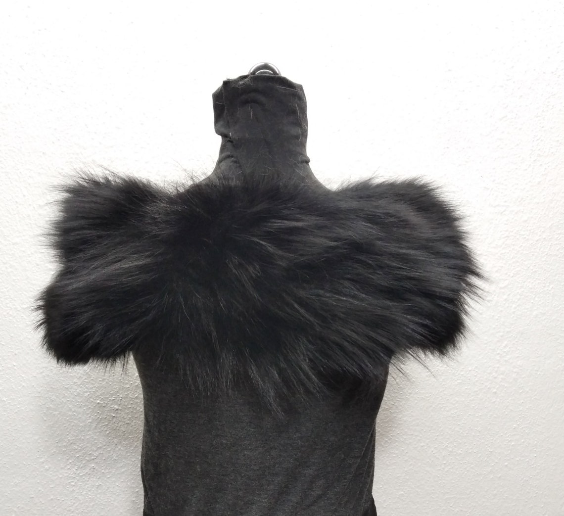 Black Fox Fur Collar Black Fox Lapel Luxury Fox Neck Warmer - Etsy UK
