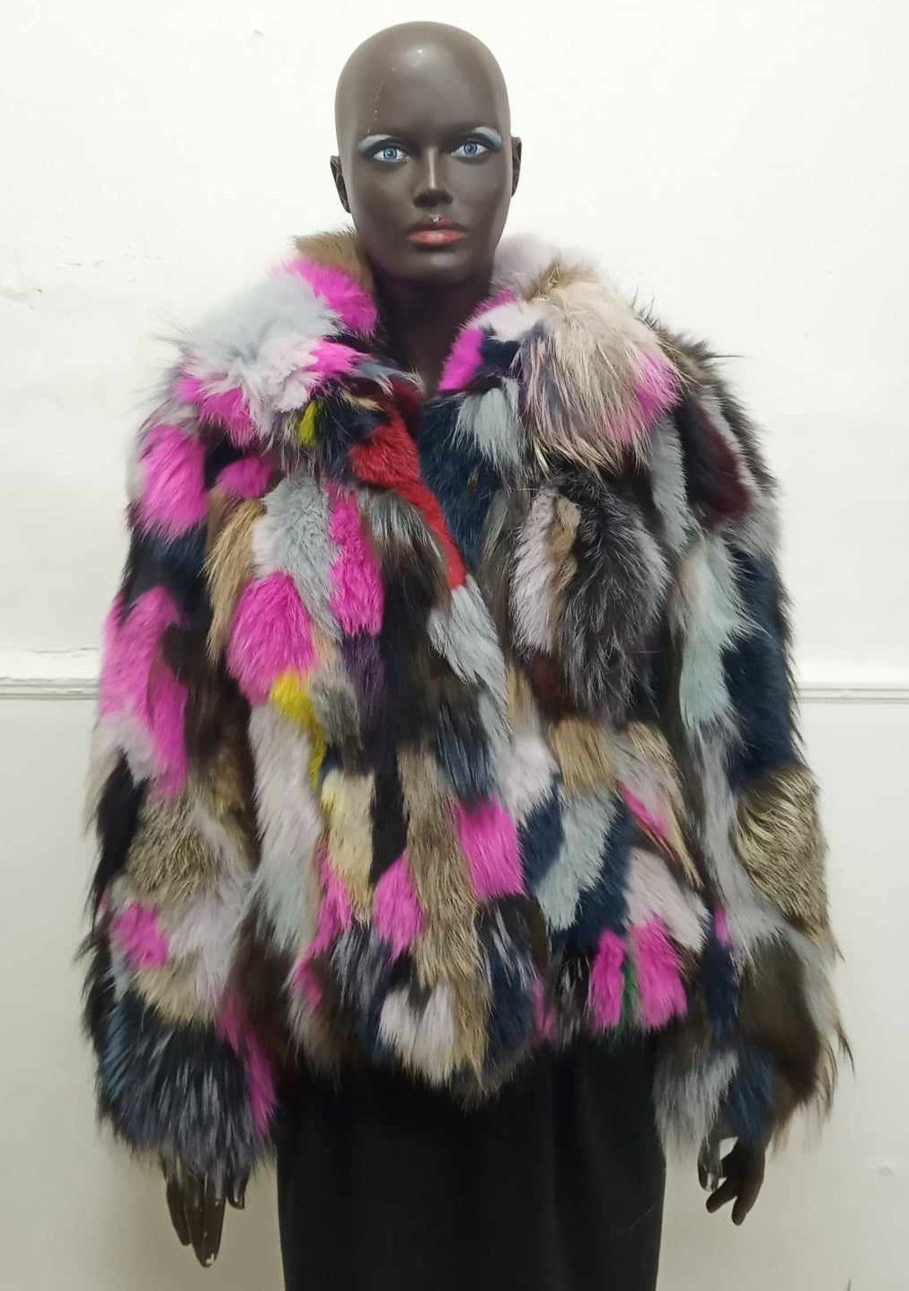 Colourful Fox Fur Jacket Luxury Fox Jacket Elegant Skin Fox - Etsy