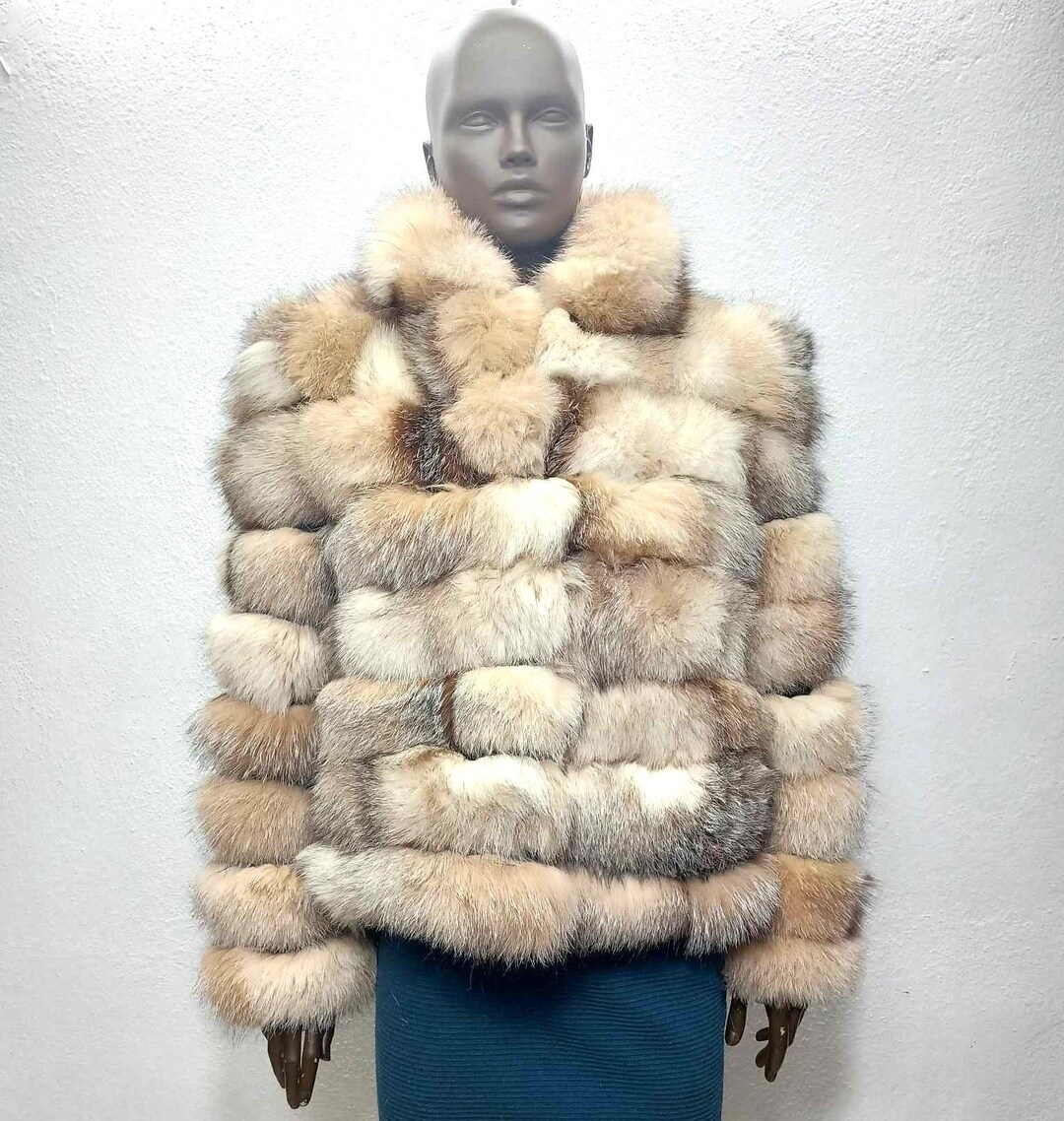 Leather&fur Fox Jacket, Classy Fox Jacket, Women Fur Jacket, Luxury Fox ...