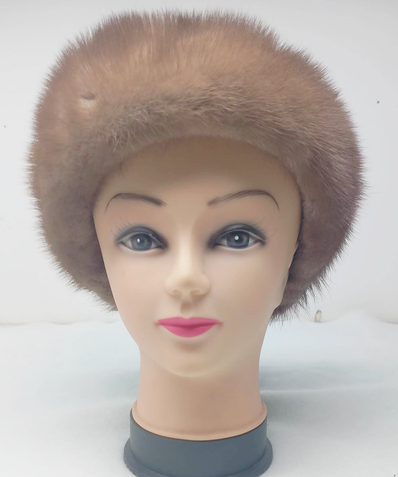 Brown Mink Fur Hat, Brown Mink Fur Cap,brown Mink Fur Beret, Mink Fur ...