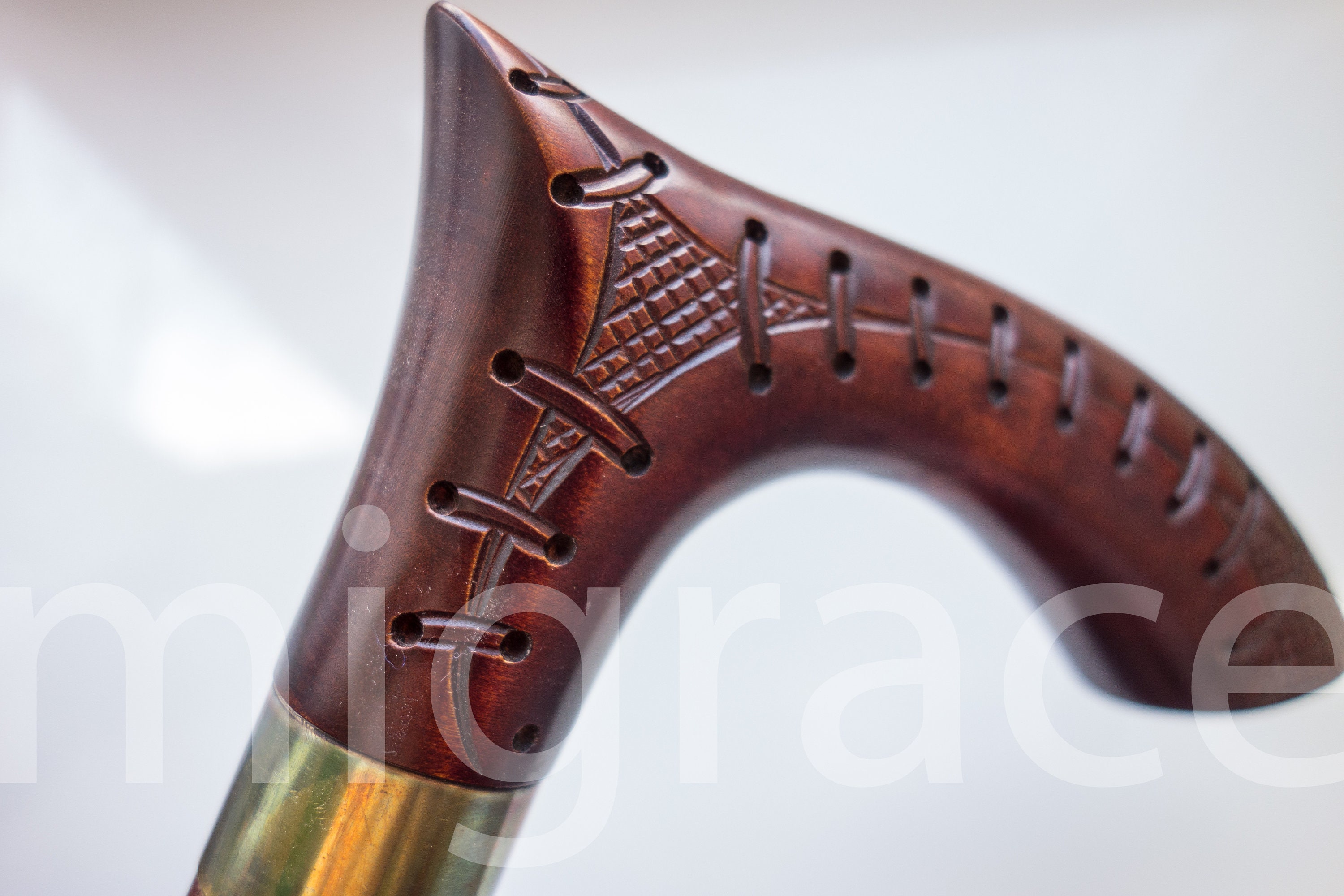 PATHFINDER Walking STICK Wood CANE Carving Unique Art Brown - Etsy