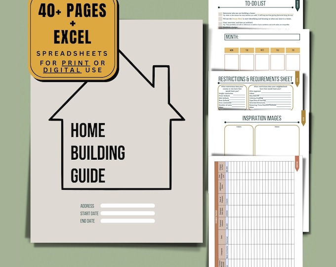Home Building Planner, Custom Home Planner, New House Construction, New ...